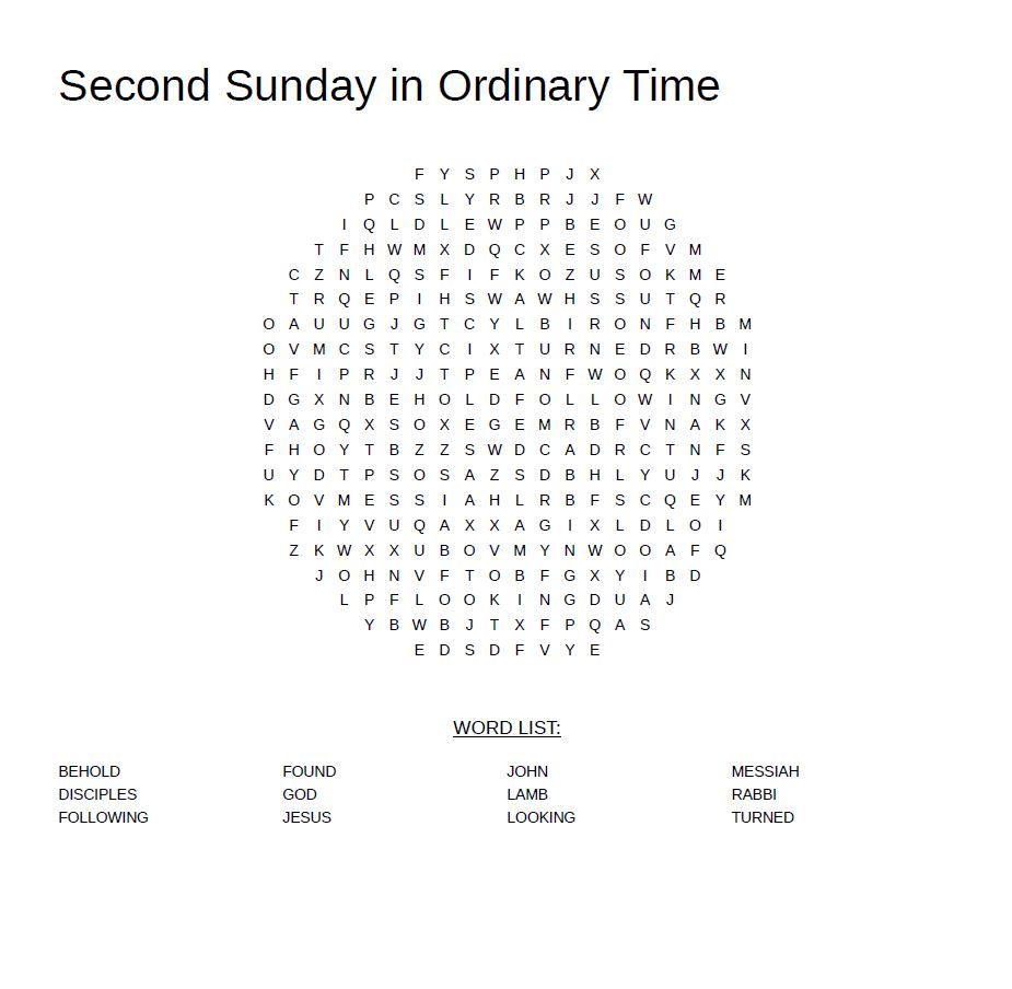 Jan 24: Third Sunday of Ordinary Time - The Mass Box