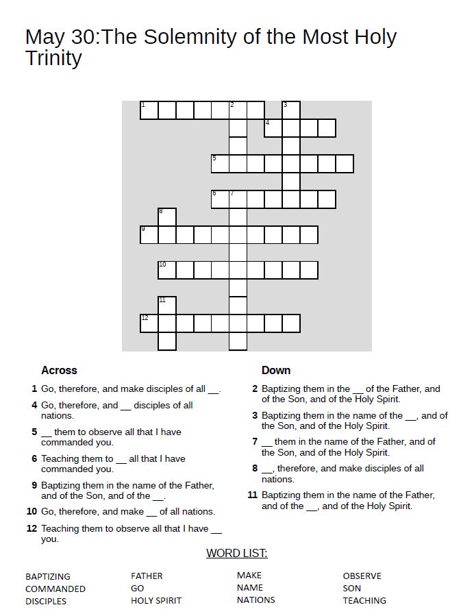 May 30: Solemnity of the Holy Trinity - The Mass Box